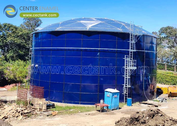 Giant Glass-Lined Steel Grain Storage Silos Installed for Dry Bulk ...