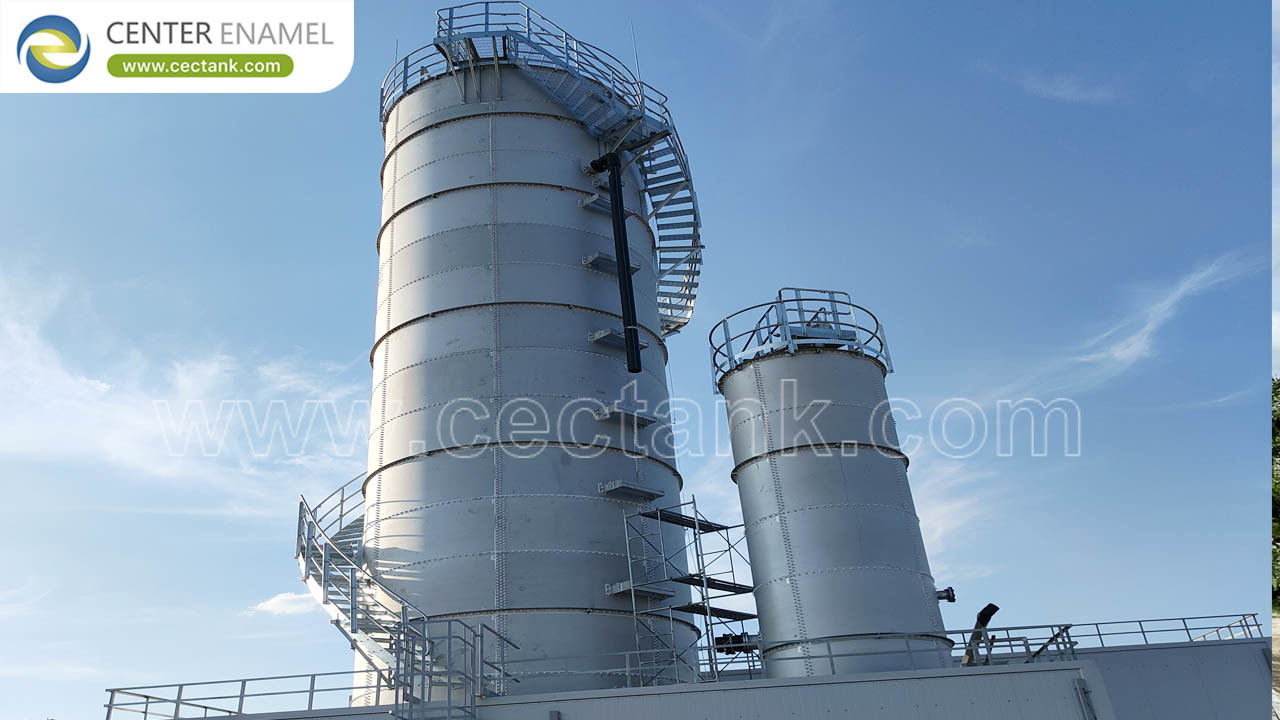 Stainless Steel Bolted Grain Storage Silos Installed For Dry Bulk Storage