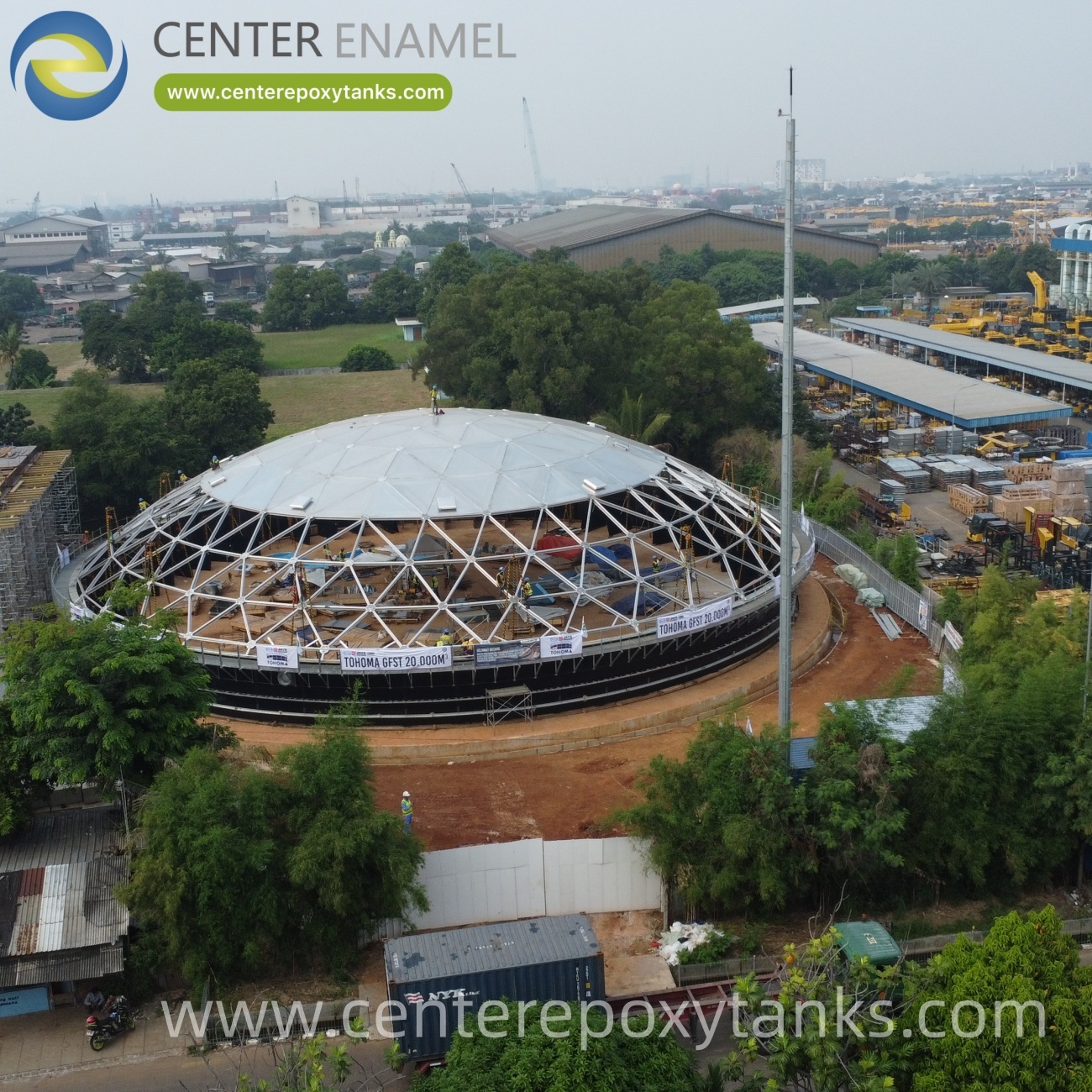Aluminum Geodesic Dome for Firefighting Water Storage Tank: Prevents ...
