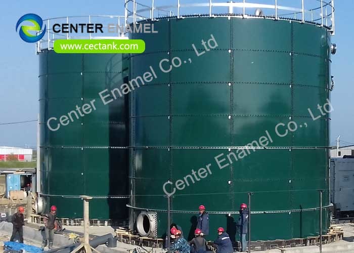 Wastewater Treatment Plant Glass Fused Steel Tanks With Conical Self ...