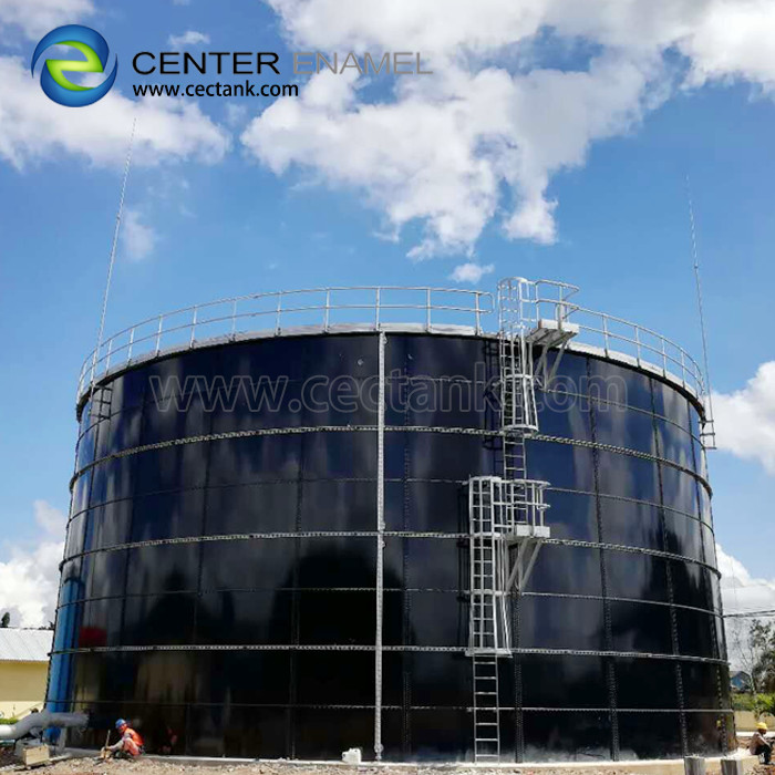 Industrial Waste Water Storage Tanks , Porcelain Enamel Biogas Storage ...