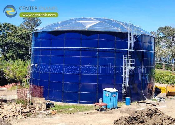 Giant Enamel Tank Grain Storage Silos Glass Lined Steel Installed For ...