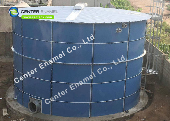 Dark Blue 14pH Glass Lined Water Storage Tanks For Leachate Treatment